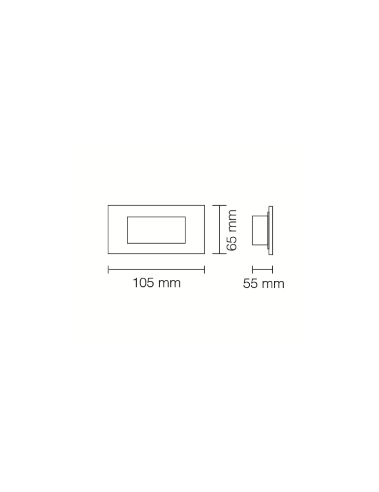 Segnapasso Incasso Led A Parete 3W Rettangolare In PVC 4Cover ...